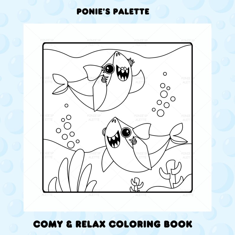 Coloring Book Ocean Scene, Bold and Easy Coloring Book, Digital ...