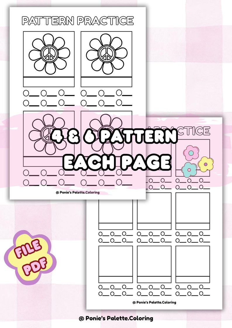 Marker Practice Sheets: Pattern Coloring Pages (PDF Download) - Etsy