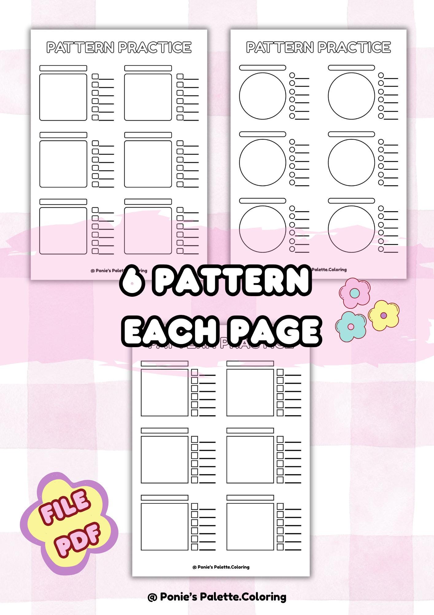 Pattern Practice Coloring Pages: Texture & Shading Practice (PDF ...
