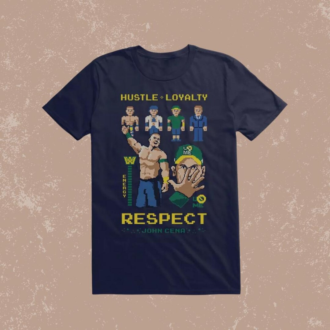 WWEE John Cena Hustle Loyalty Respect Bootleg T-shirt – Vintage Graphic Boxing Tee, 90s Style ...