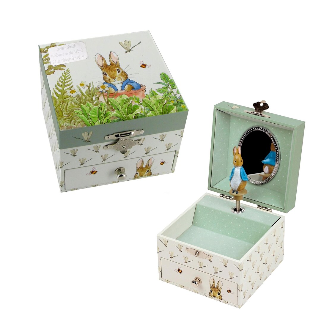 Peter Rabbit Musical Box Personalised by Engraving, for Little Boys or ...