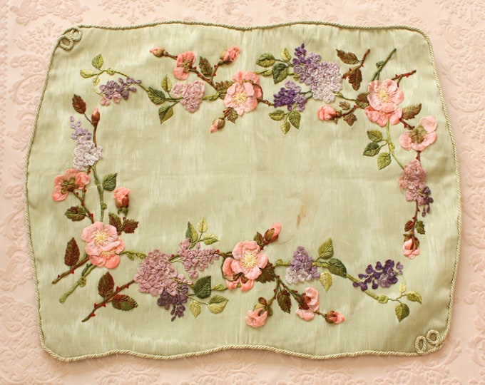 Spectacular Antique French Ribbonwork Centerpieceroses and - Etsy