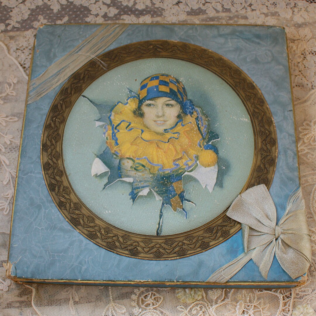Antique 1910-1920's Padded Candy Box - Etsy