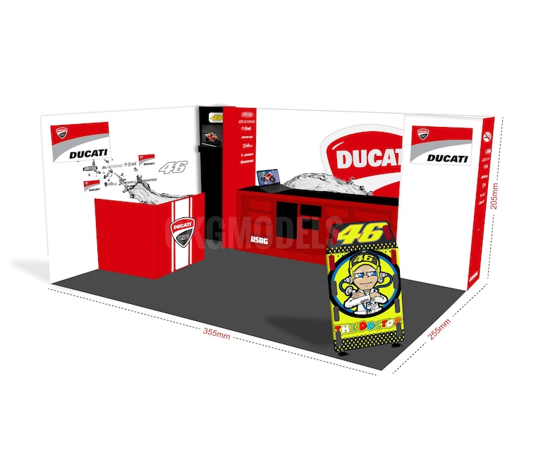 1/12 Scale Pit Box Garage (paddock) Valentino Rossi Ducati Motogp 2011 ...