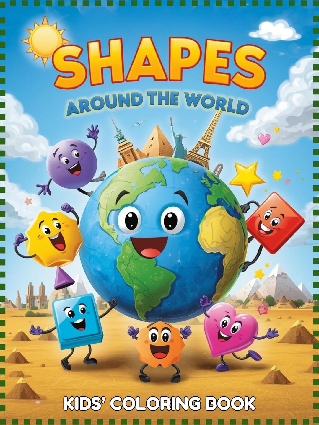 Kids' Shapes Around the World Coloring Book | 24 Shape Pages (printable ...