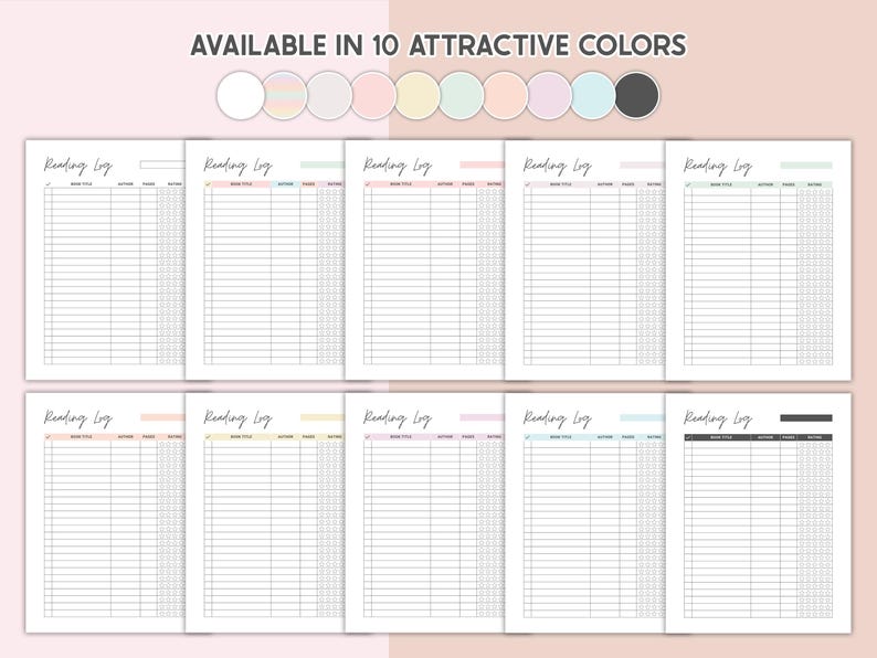 Reading Log Printable Journal Page Reading Tracker Books I've Read This ...