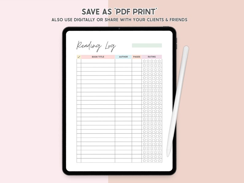 Reading Log Printable Journal Page Reading Tracker Books I've Read This ...