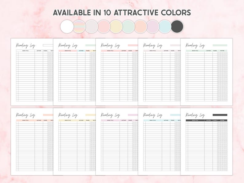 Reading Log Printable Books to Read Canva Editable Reading Log Template ...