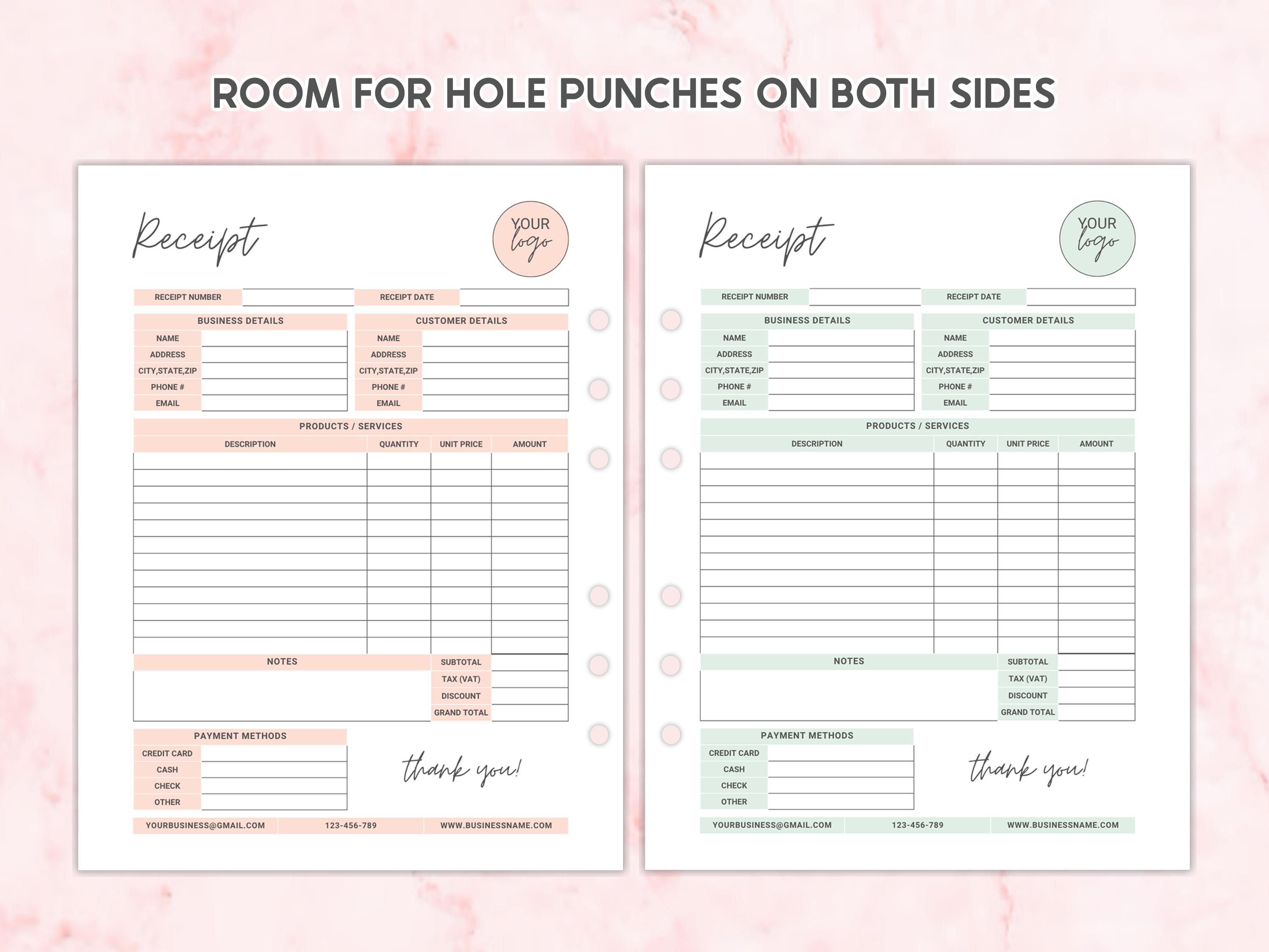 Editable Receipt Template Digital Receipt Printable Receipt Form ...