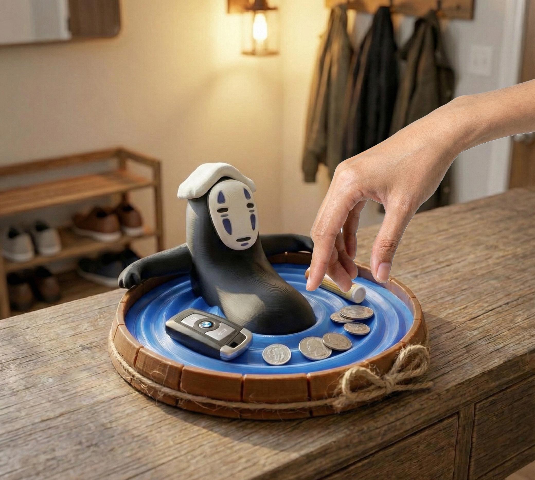 No Face Bath Valet Tray, Anime Key Bowl for Entryway, Kaonashi Coin ...