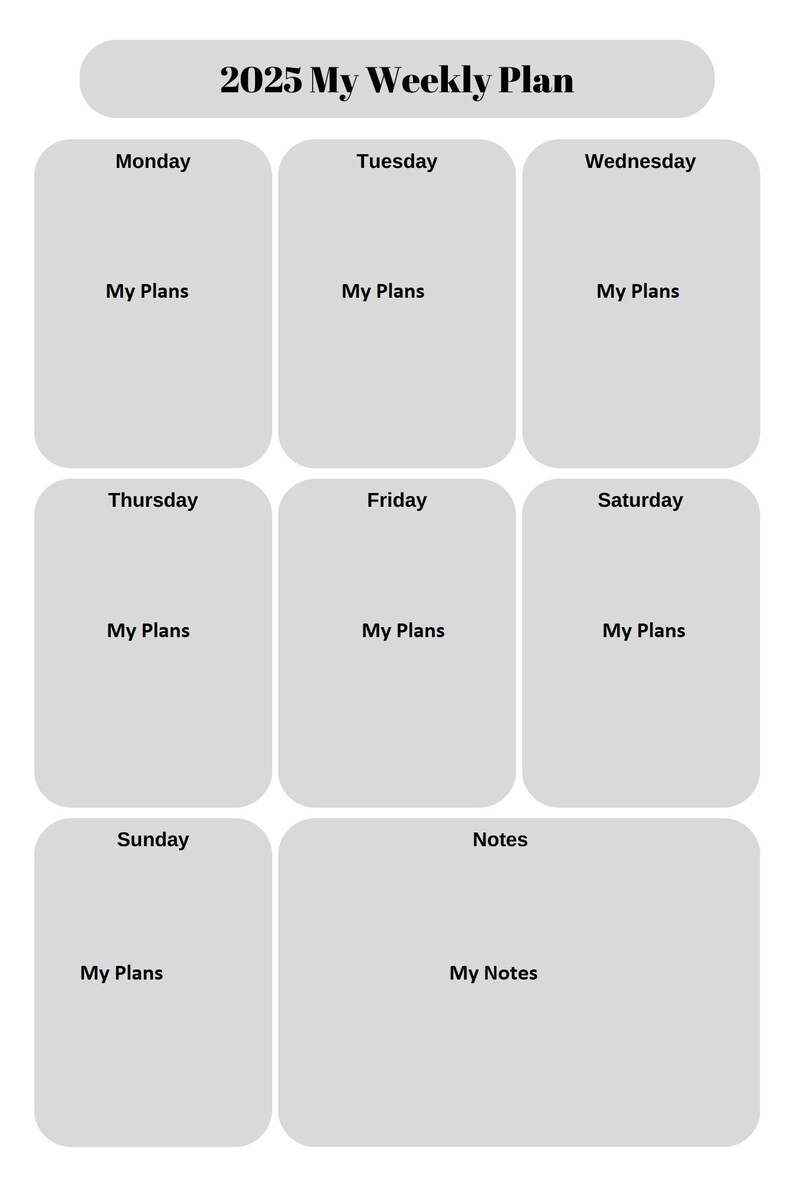 Weekly Planner - Etsy