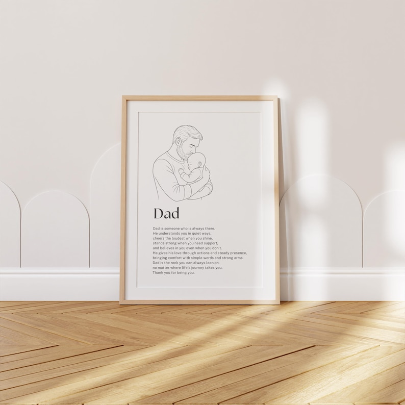 Father's Day Gift, Minimalist Line Art for Dad, Printable Wall Art ...