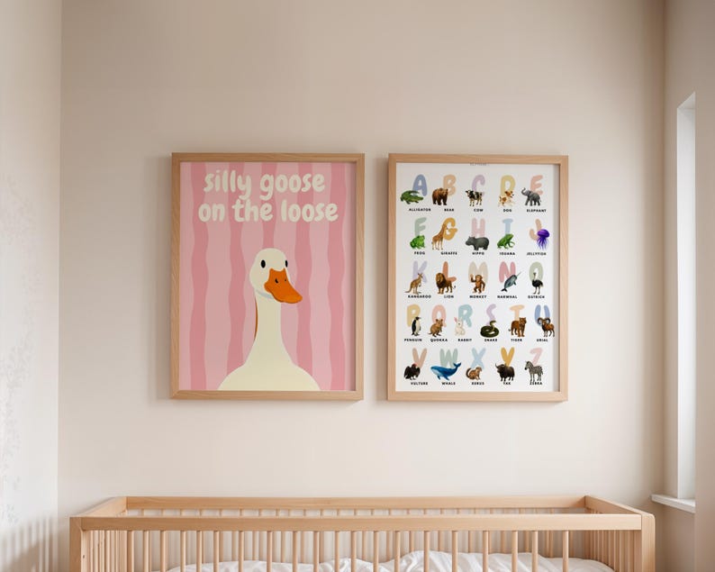 Animal Alphabet Poster Digital Download, Nursery Wall Art, Educational ...