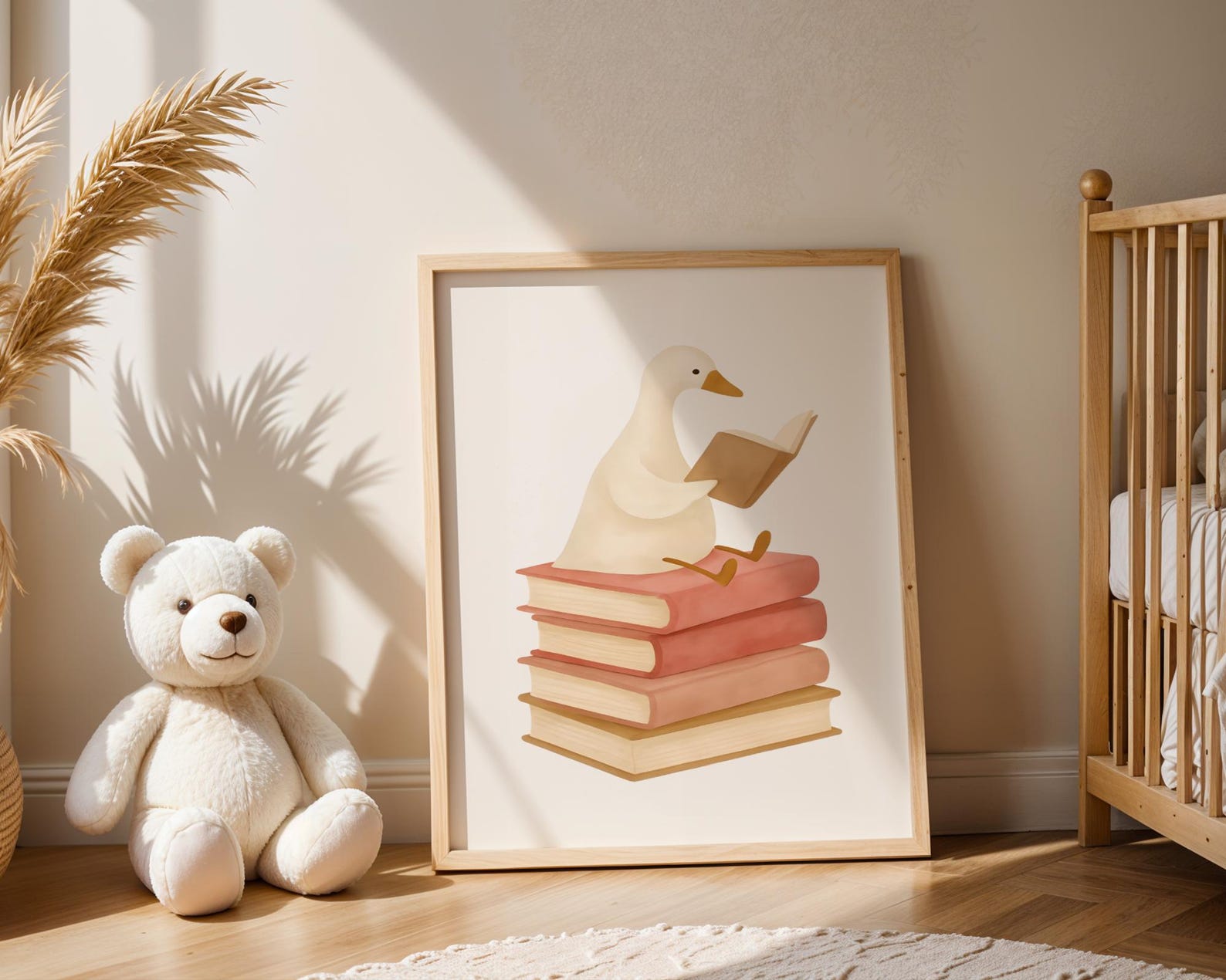 Reading Goose Wall Art – Whimsical Animal Poster, Book Lover Decor ...