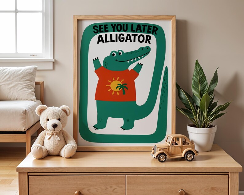 See You Later Alligator Digital Poster, Kids Animal Wall Art for ...