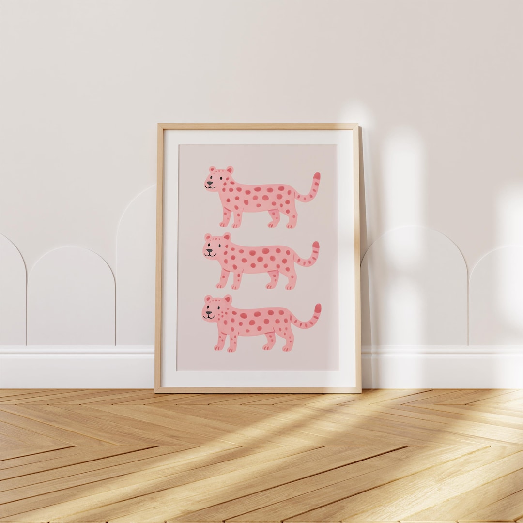 Pink Leopard Wall Art for Kids' Rooms | Animal Nursery Decor, Jungle ...