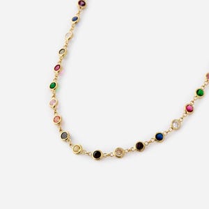 Colorful Multi-stone Necklace,colorful Beach Jewelry,cubic Zirconia ...