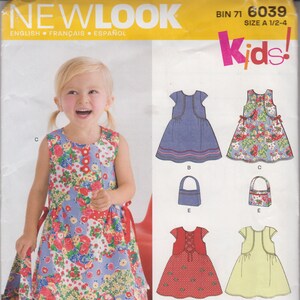 Sewing Pattern New Look Kids 6039 Dress & Tote / Purse - Etsy