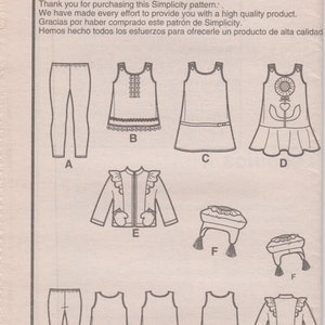 Simplicity 1724 Uncut Sewing Pattern Toddler Jumper Hat Leggings Jacket ...