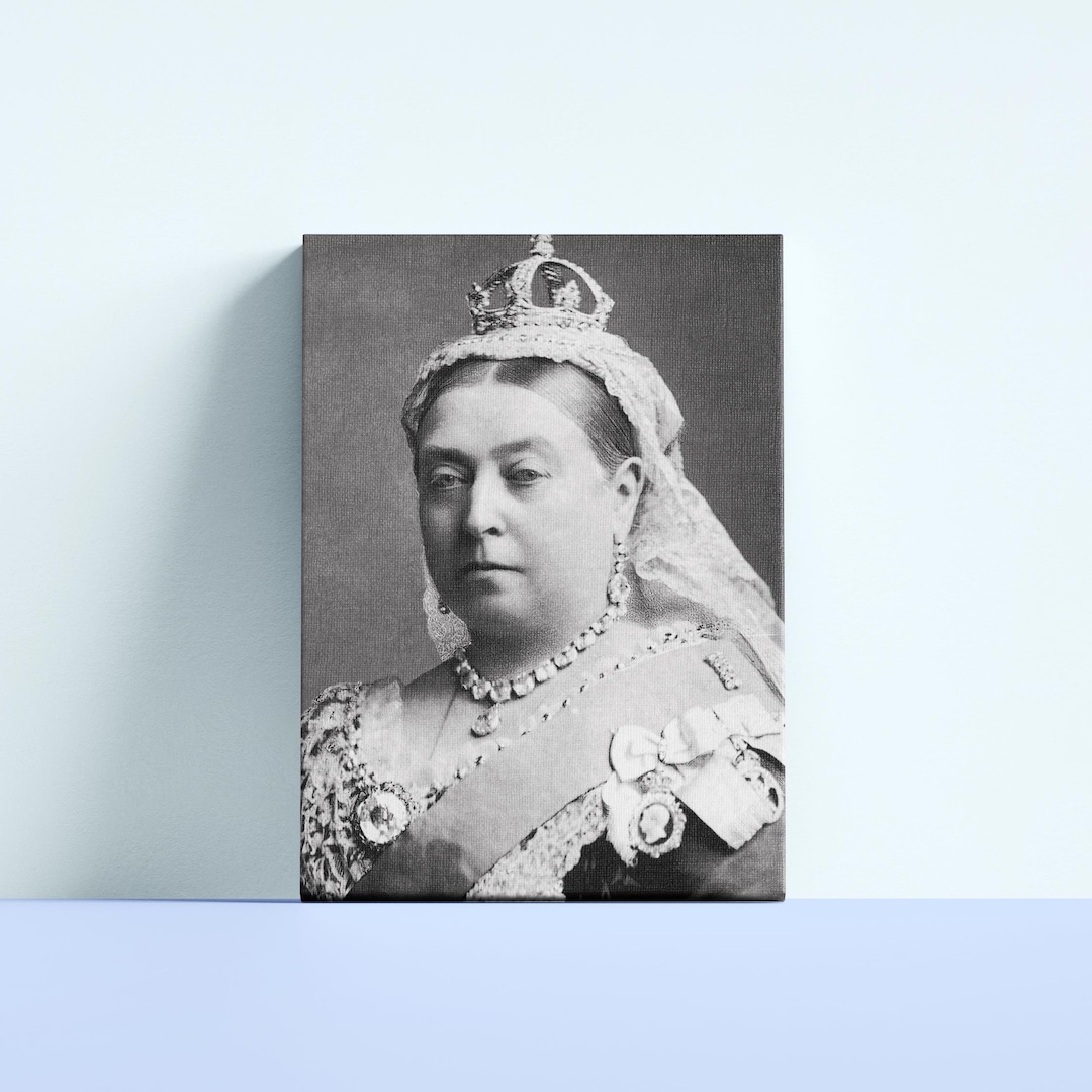 Vintage Queen Victoria Portrait Canvas Print, 1887 Famous Lady Wall Art ...