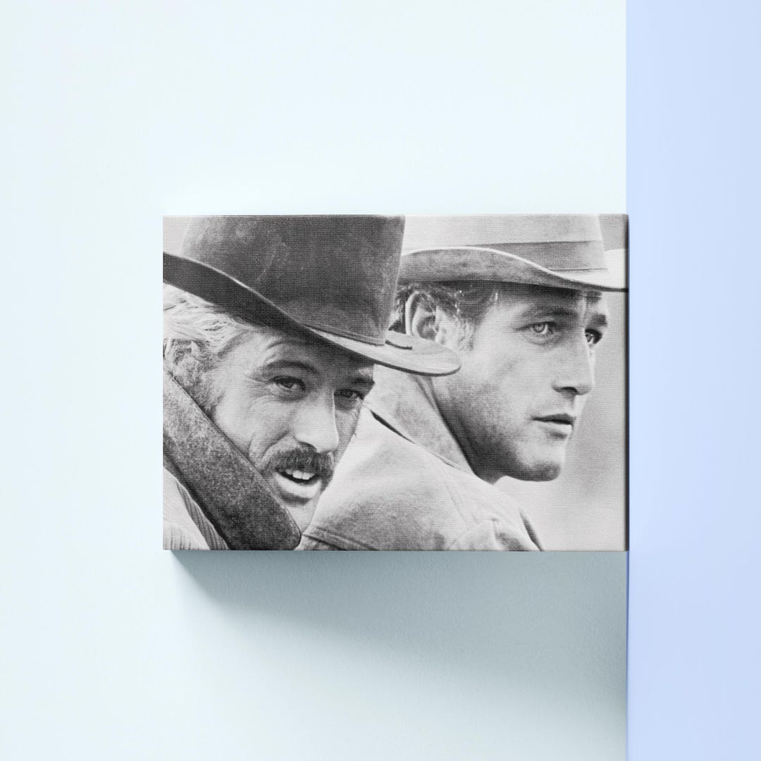 Vintage Butch Cassidy Canvas Print, Black and White Art, Sundance Kid ...