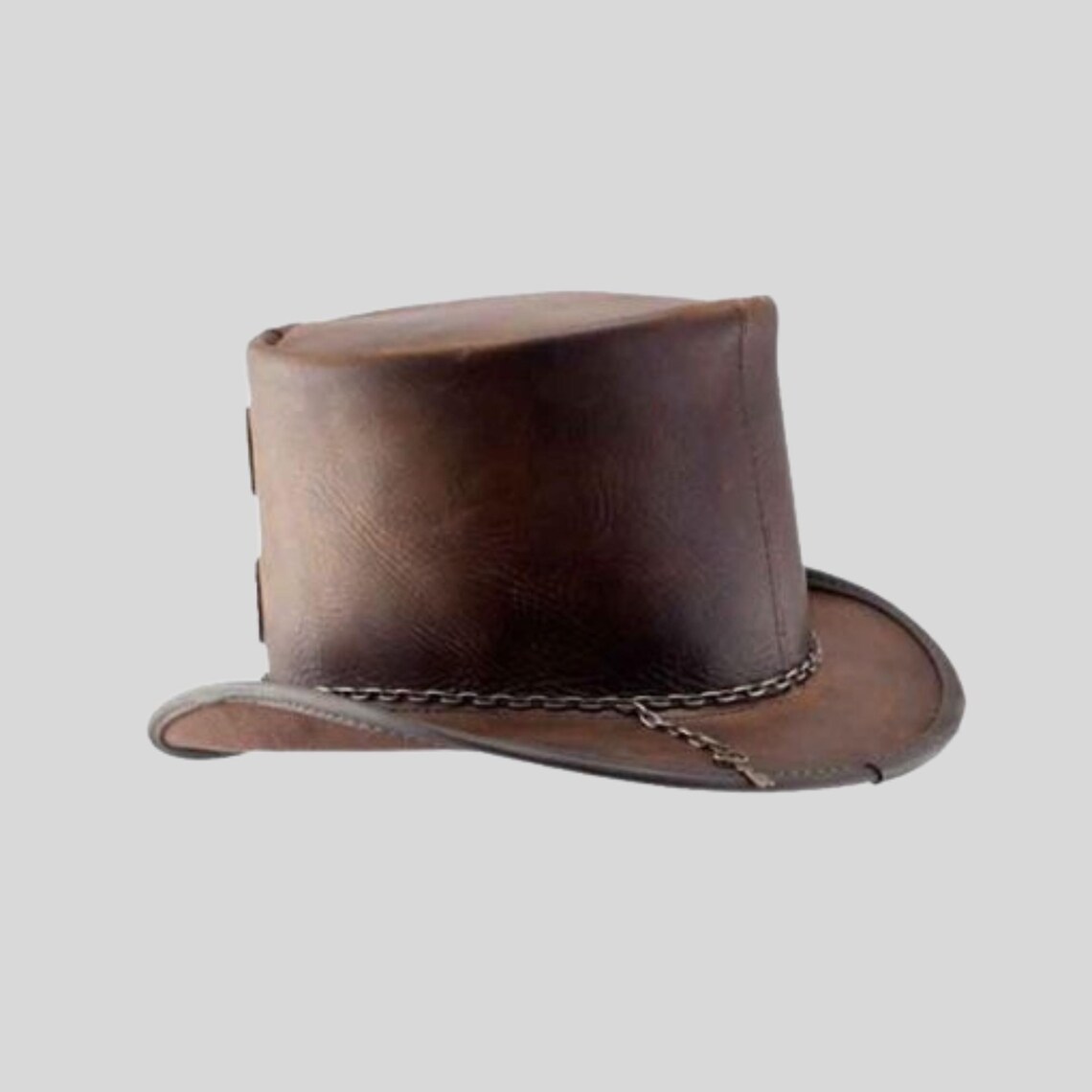 Flat Top Western Hat | Rustic Leather Cowboy Hat | Steampunk Western ...