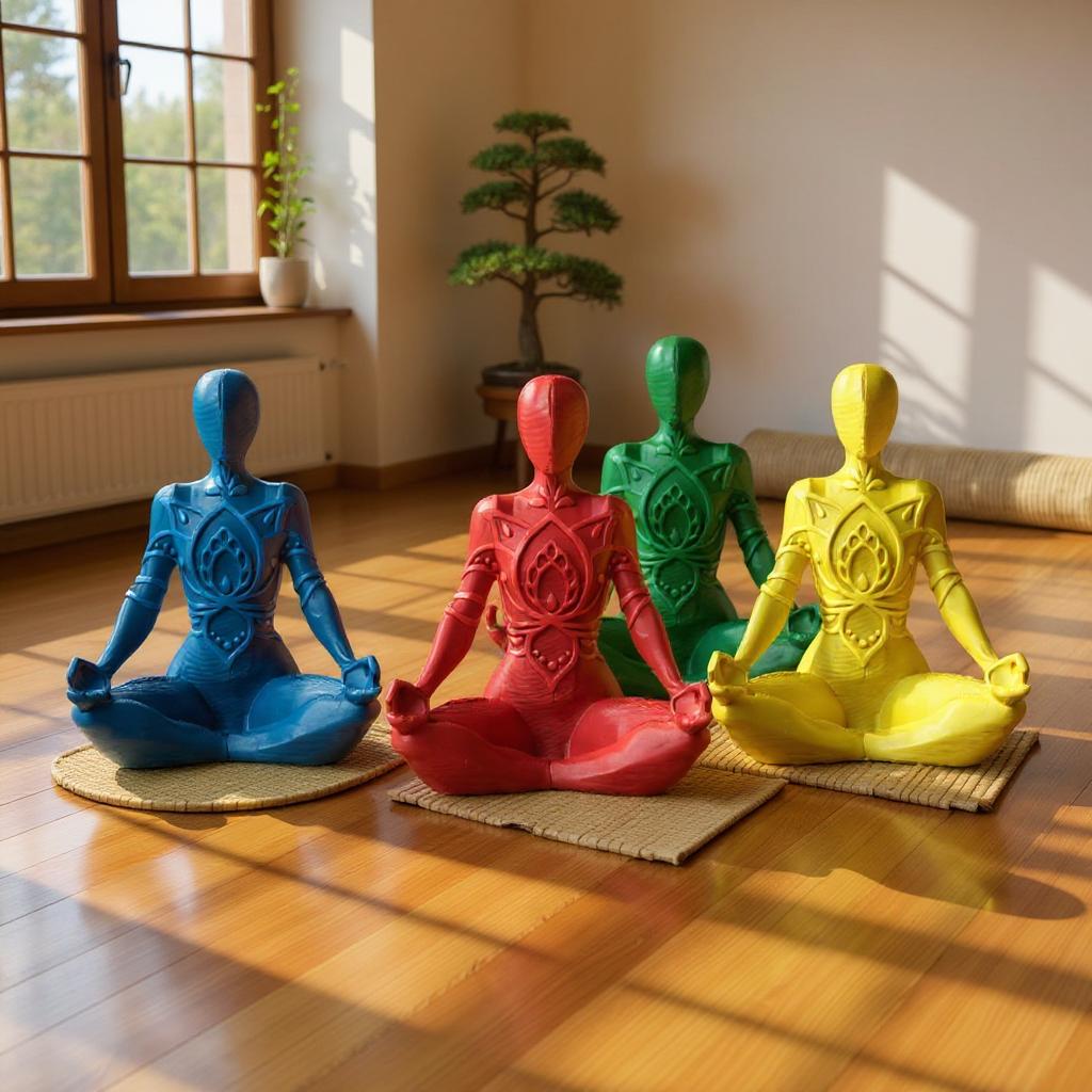 Yoga Pose Statue Set of 3: Minimalist Meditation Figurines - Etsy