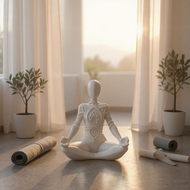 Yoga Pose Statue Set of 3: Minimalist Meditation Figurines - Etsy