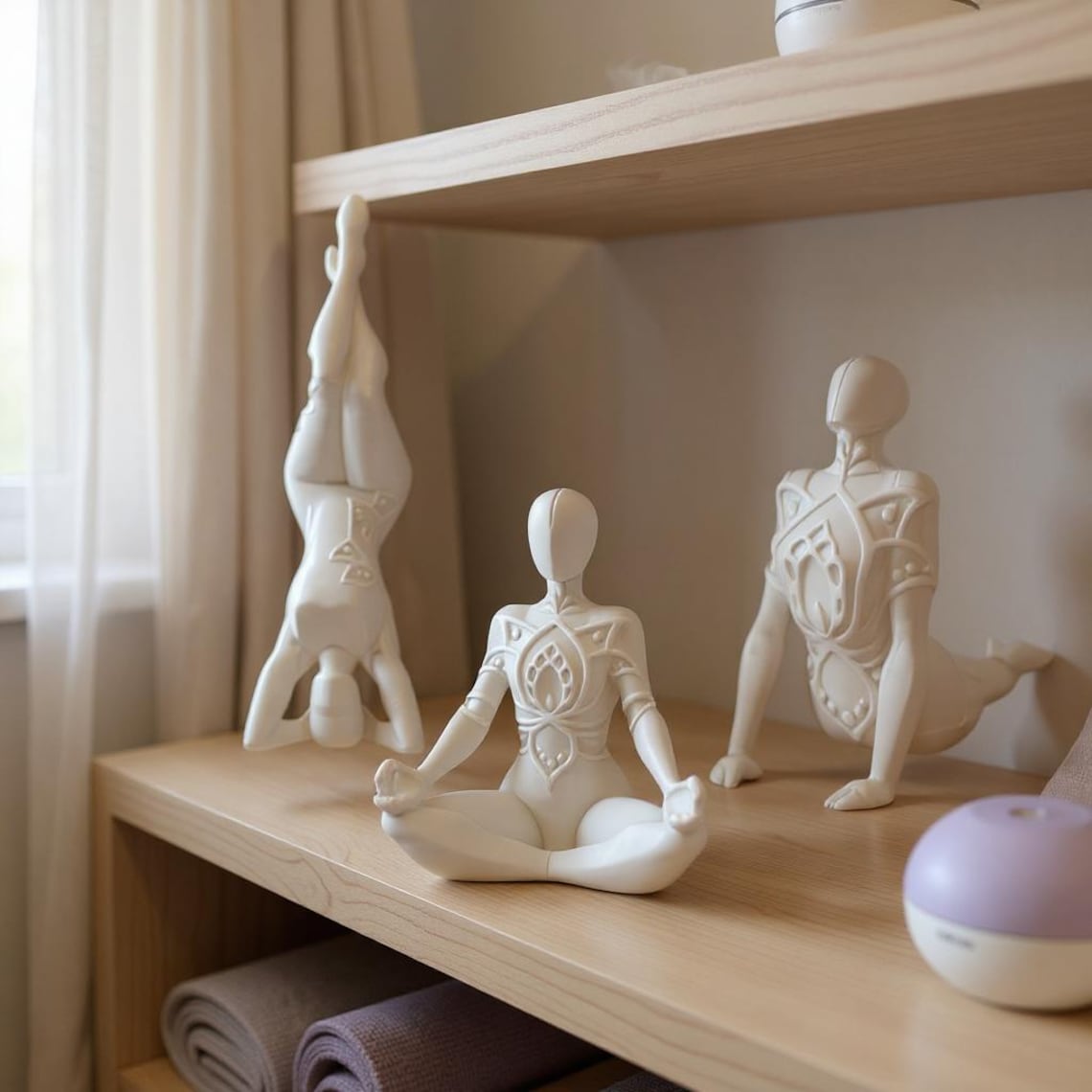 Yoga Pose Statue Set of 3: Minimalist Meditation Figurines - Etsy