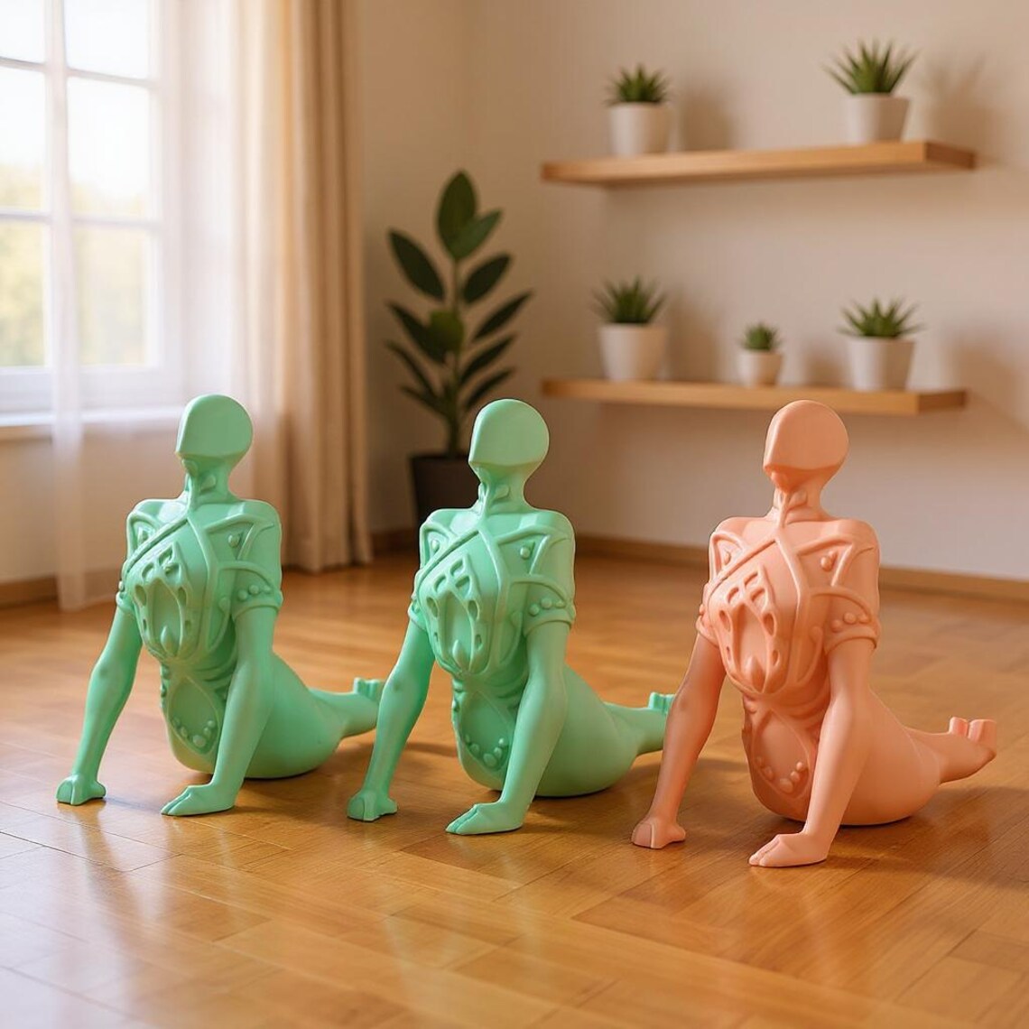 Yoga Pose Statue Set of 3: Minimalist Meditation Figurines - Etsy