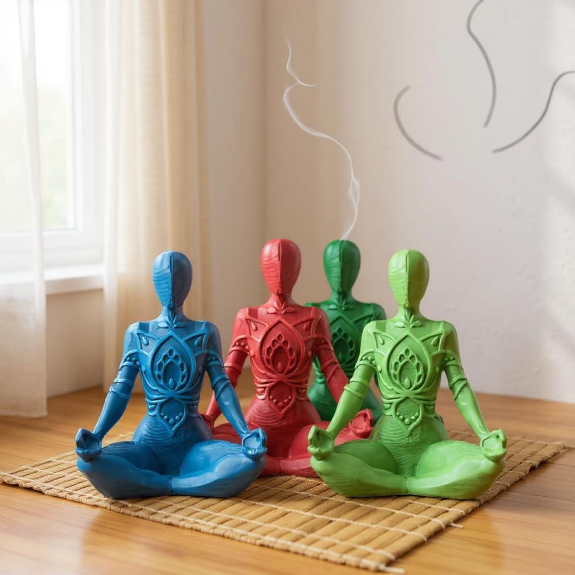 Yoga Pose Statue Set of 3: Minimalist Meditation Figurines - Etsy