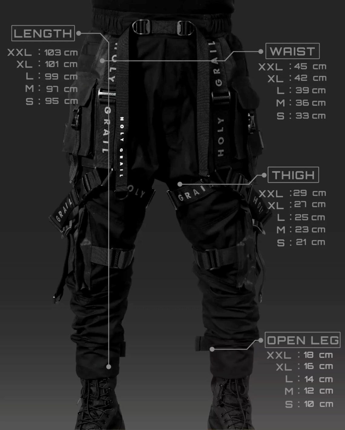Techwear Streetwear Cosplay Red Streetwear Techwear Heavy Cargo Trouser ...