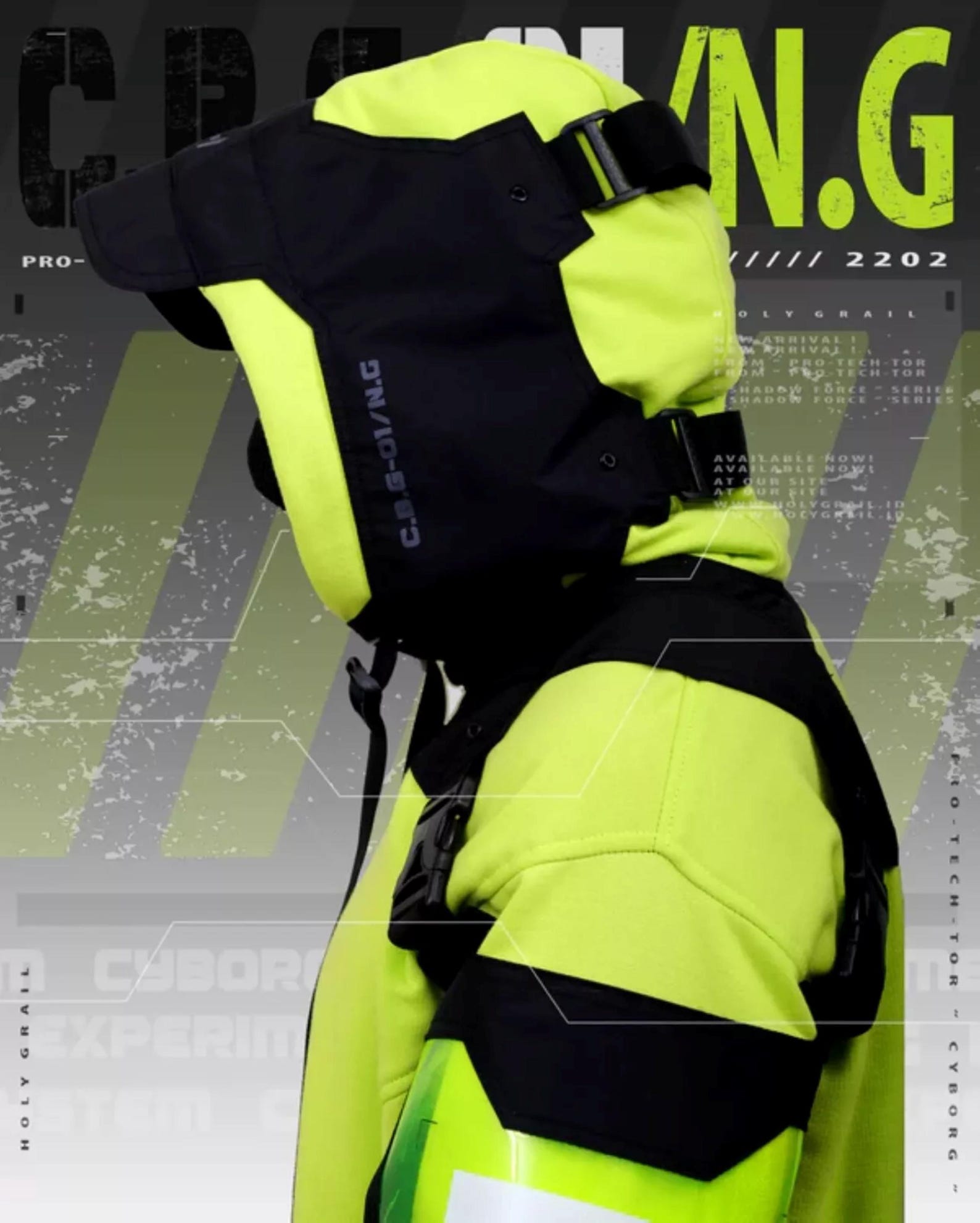 Techwear Streetwear Cosplay Futuristic Techwear Green Jacket Rugged ...
