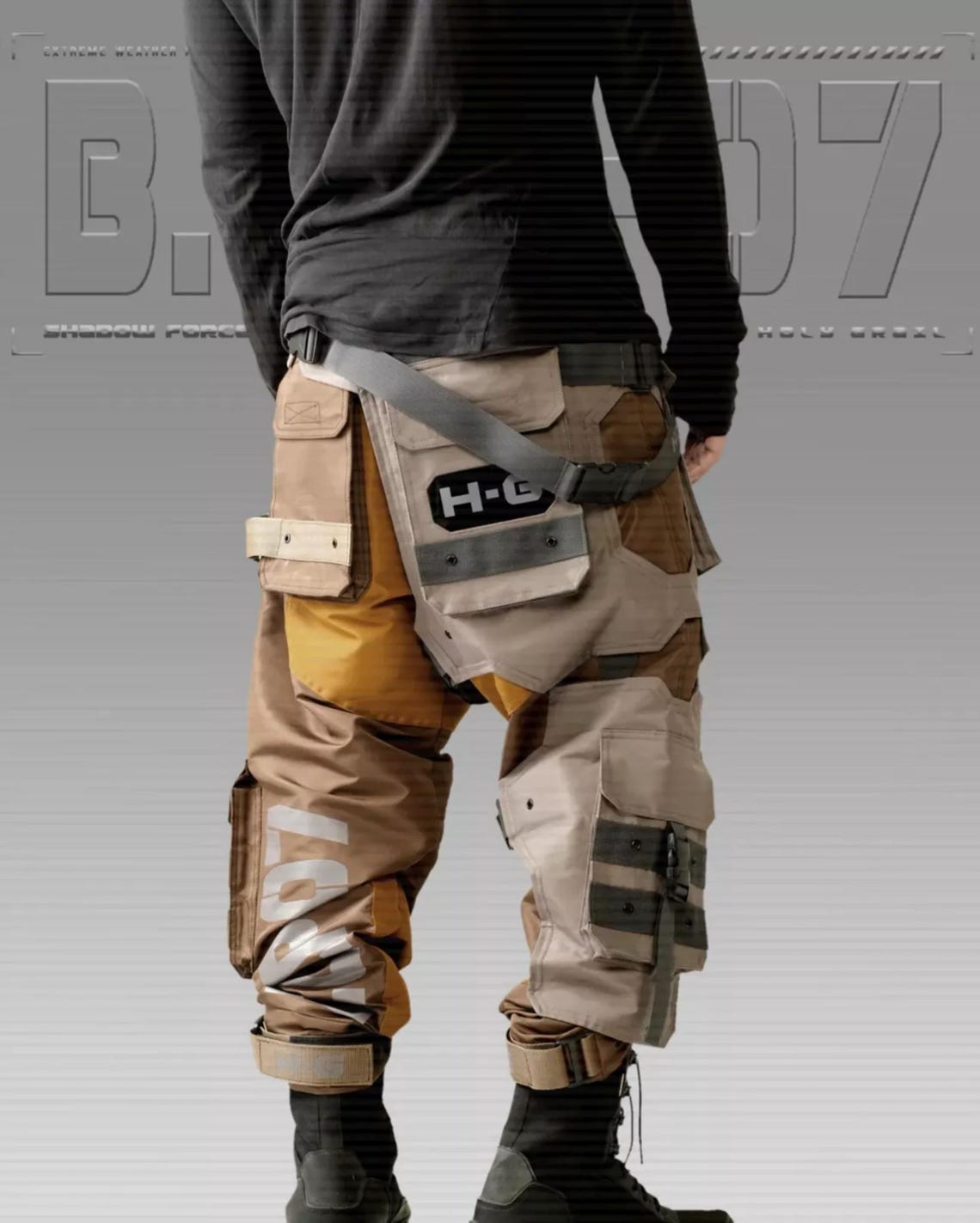 Techwear Streetwear Cosplay Yellow Brown Streetwear Techwear Heavy ...