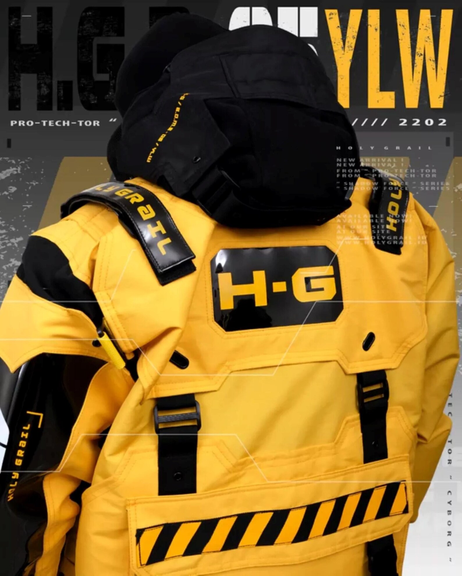 Techwear Streetwear Cosplay Futuristic Yellow Jacket Hoodie Full Zip ...
