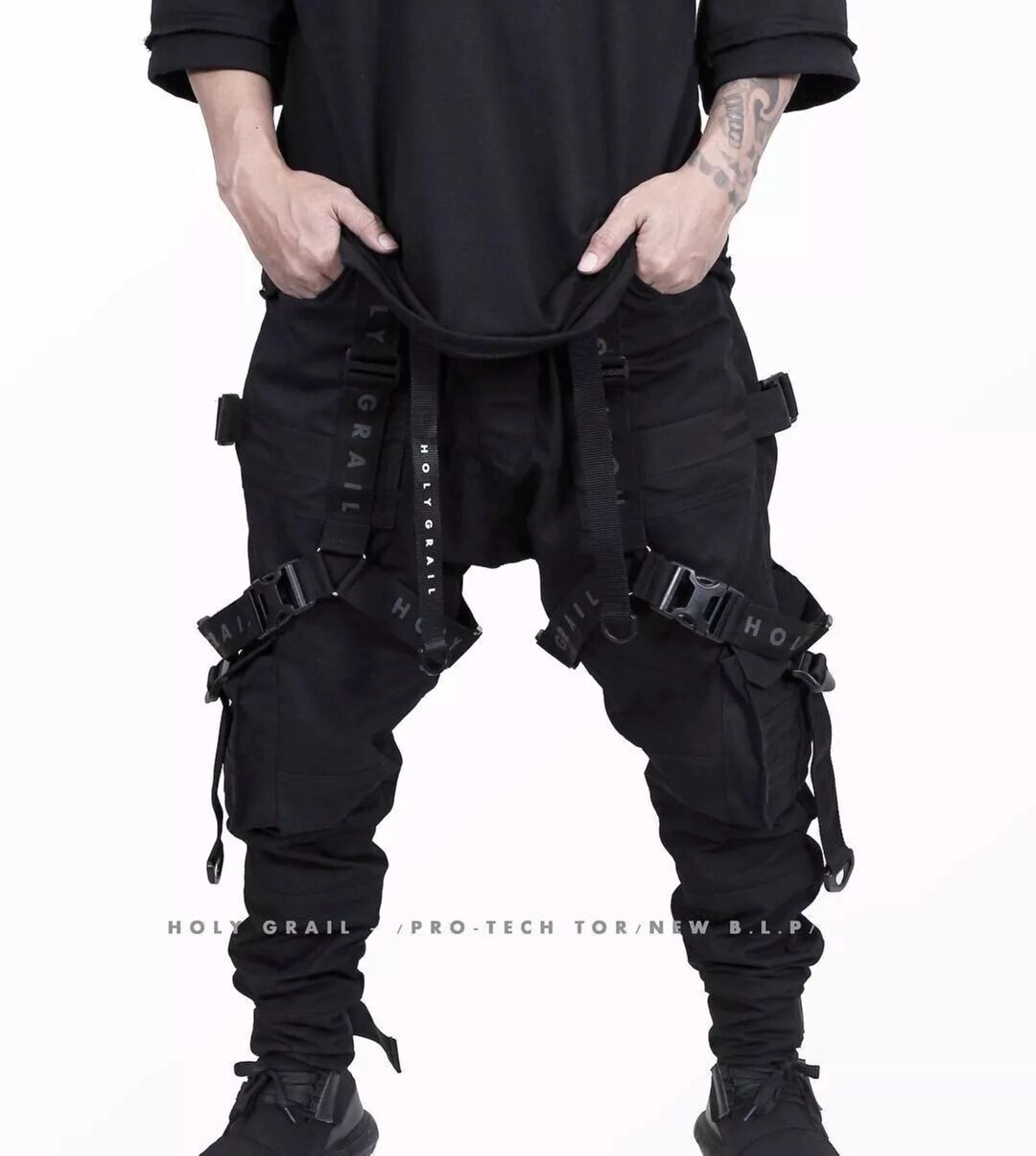 Techwear Streetwear Cosplay Holygrail Black Streetwear Techwear Heavy ...