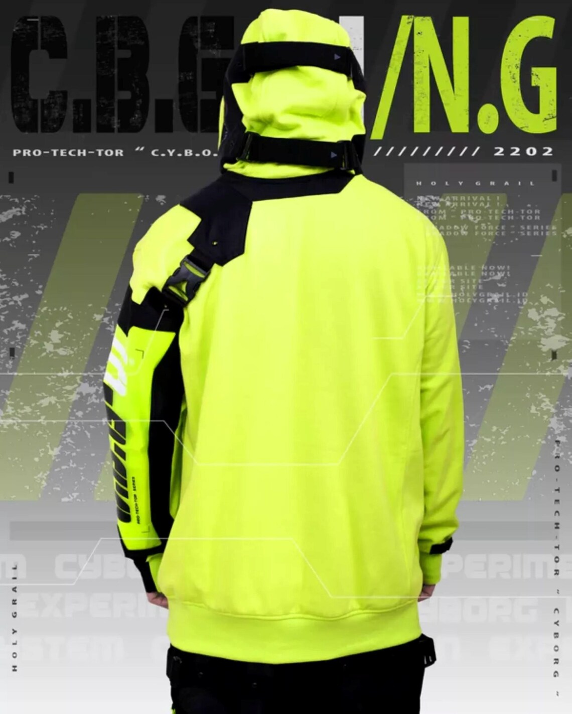 Techwear Streetwear Cosplay Futuristic Techwear Green Jacket Rugged ...