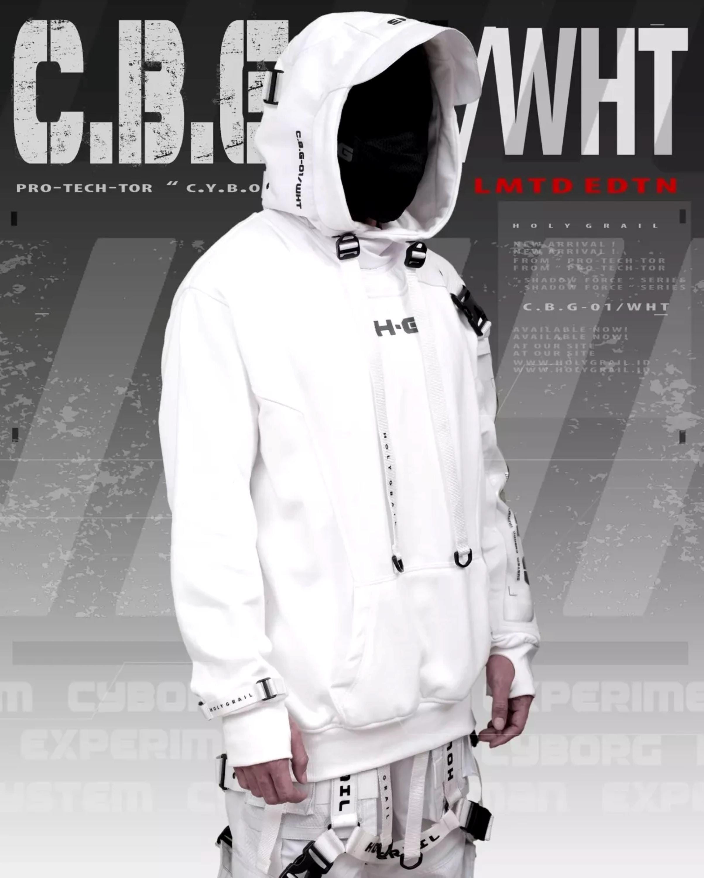 Techwear, Streetwear, Cosplay Futuristic, Cybernetic, White Jacket ...