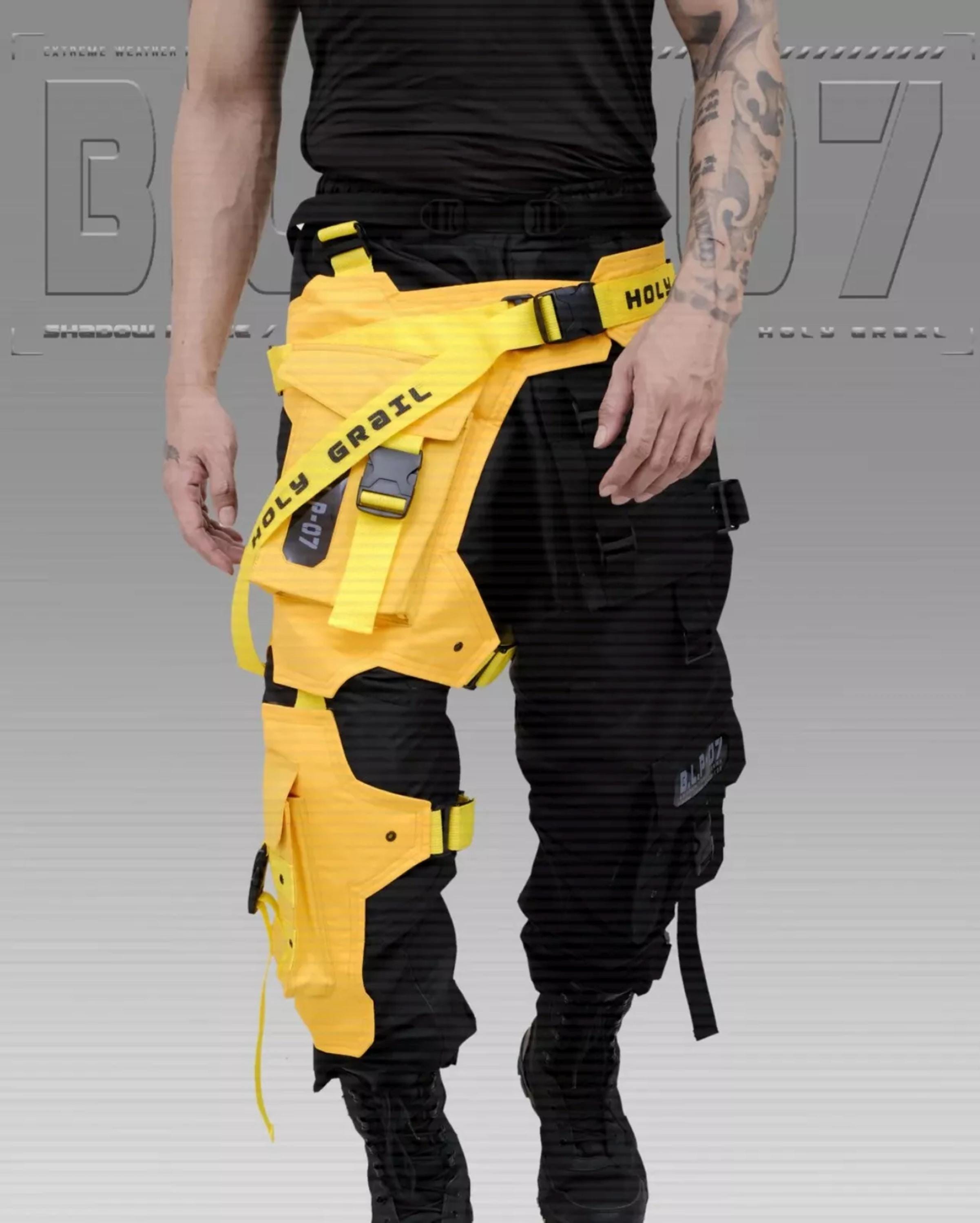 Techwear Streetwear Cosplay Black Yellow Streetwear Techwear Heavy ...
