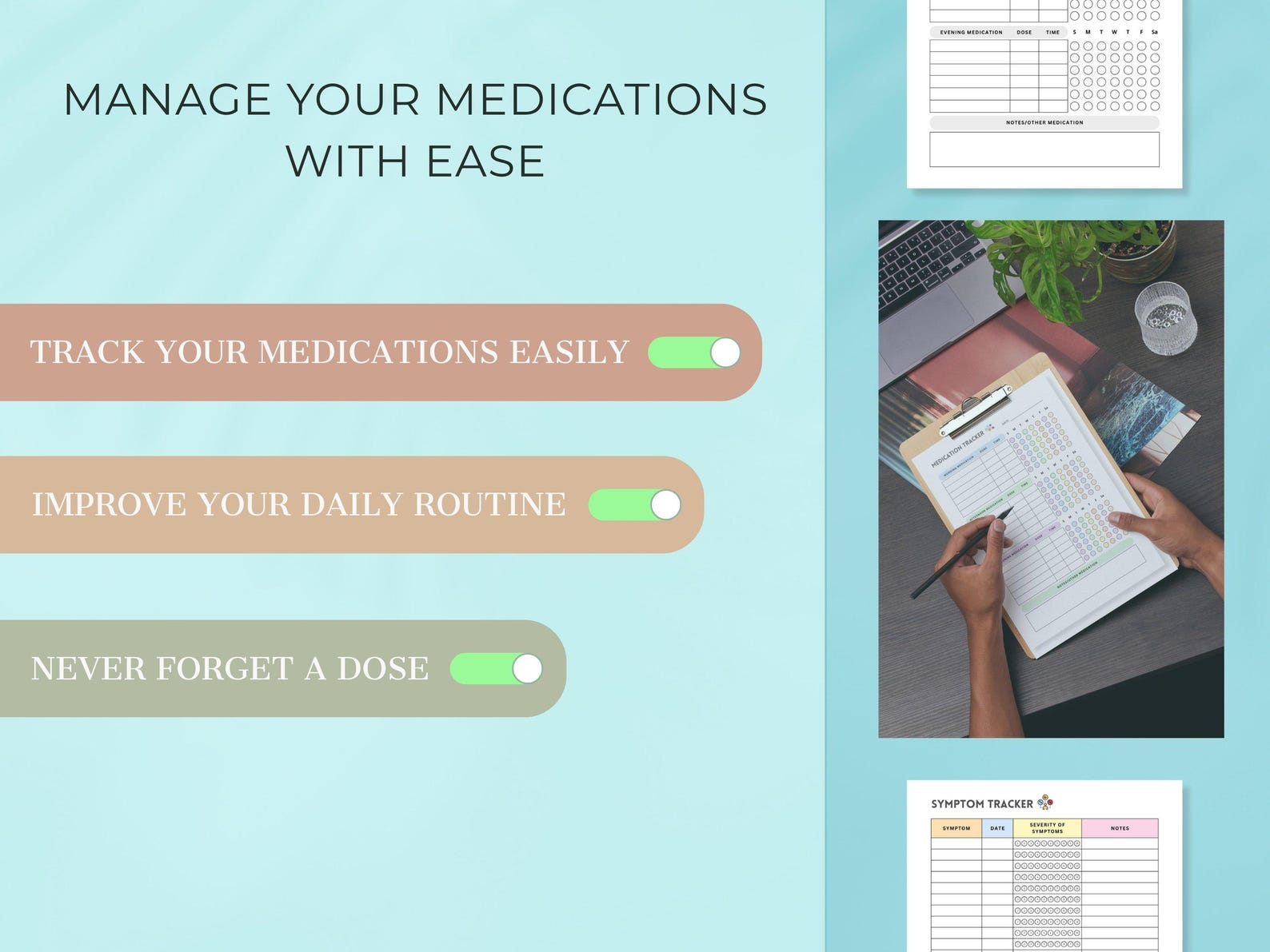 Family Medical Binder Printable & Editable | Symptom Tracker ...