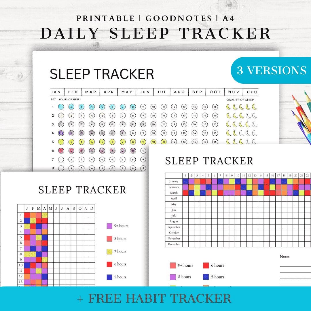 Sleep Tracker Printable | Sleep Habit Tracker | Sleep Log PDF PNG ...