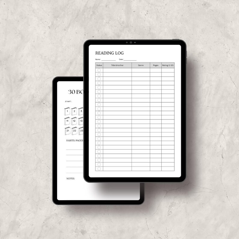 Reading Log PDF | Printable & Fillable Book Tracker | Reading Challenge ...