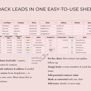 Lead Tracker Spreadsheet | Client CRM Google Sheets for Converting ...