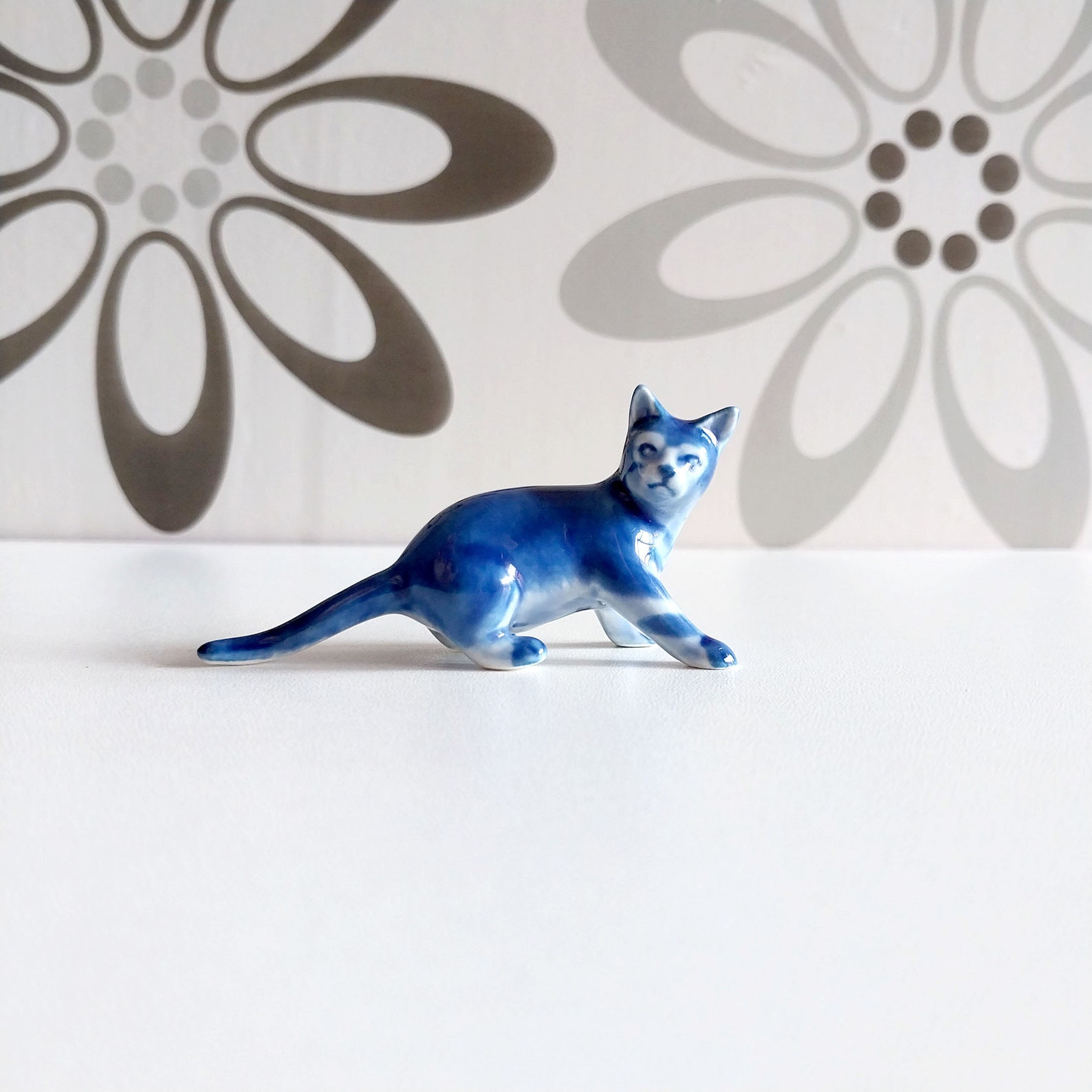 Adopt a Little Friends Small Ceramic Cat Figurines, Miniature Animal ...