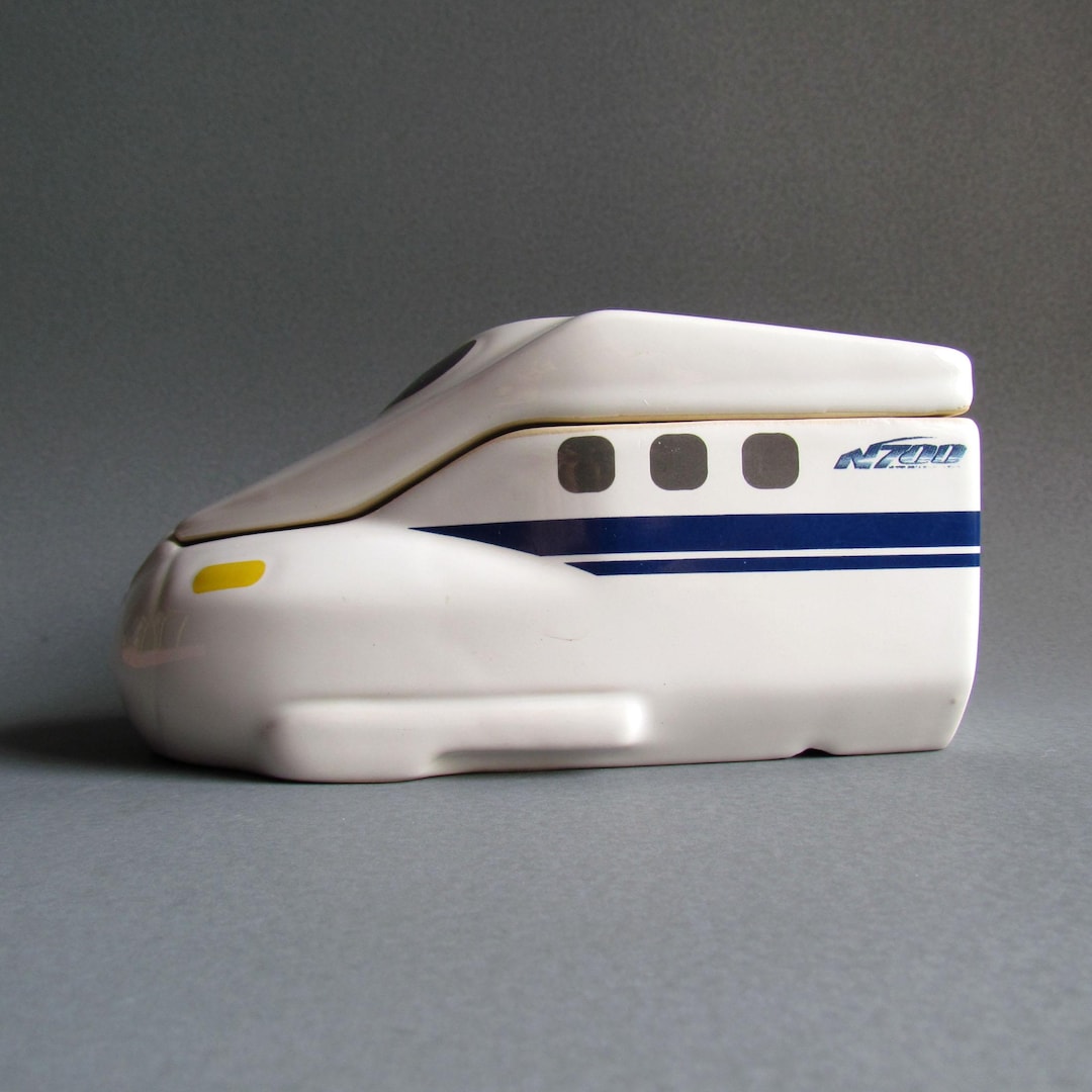 Japanese Ceramic Box Plarail Train Bento Box Ekiben Souvenir White Blue ...