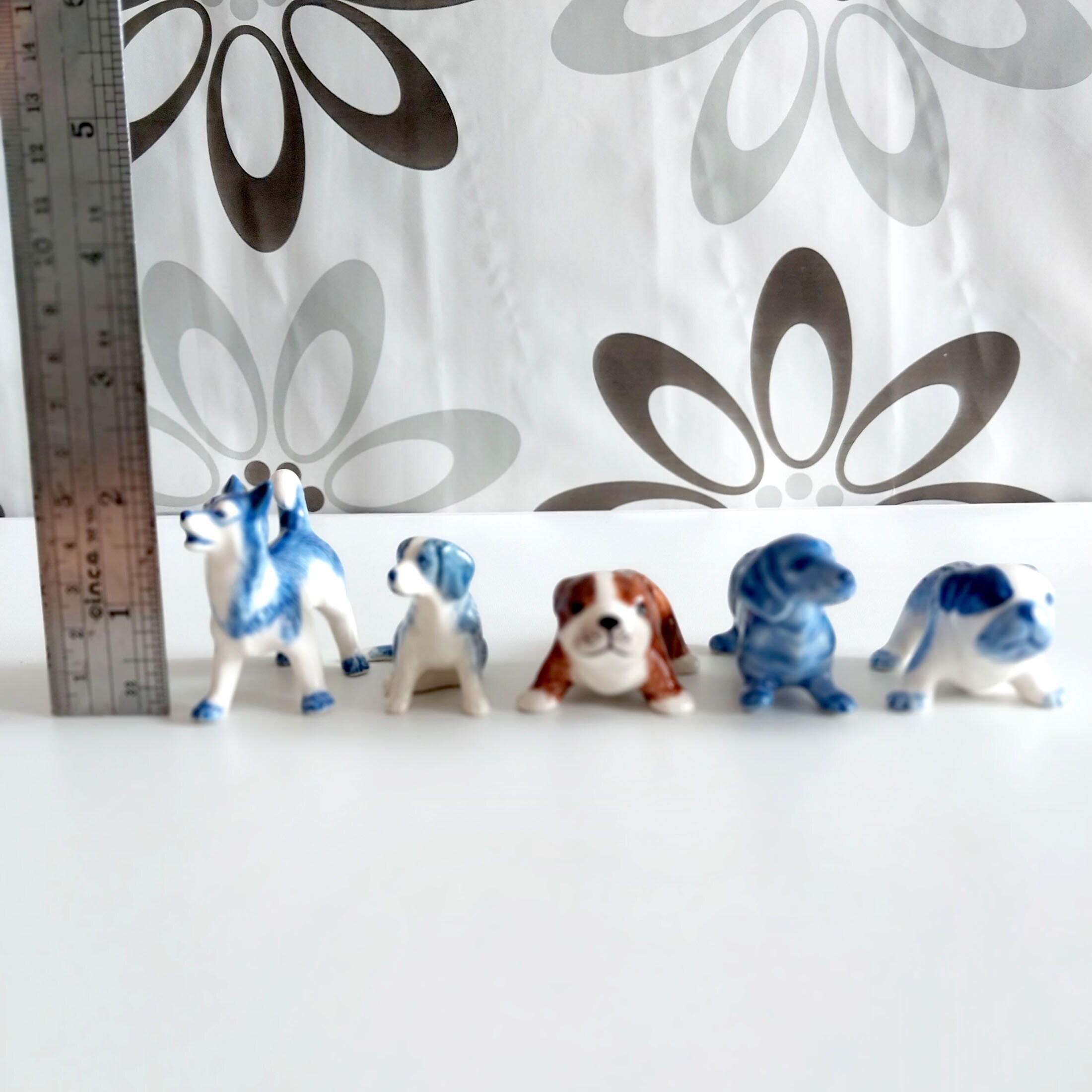 Adopt a Little Friends Small Ceramic Dog Figurines, Miniature Animal ...
