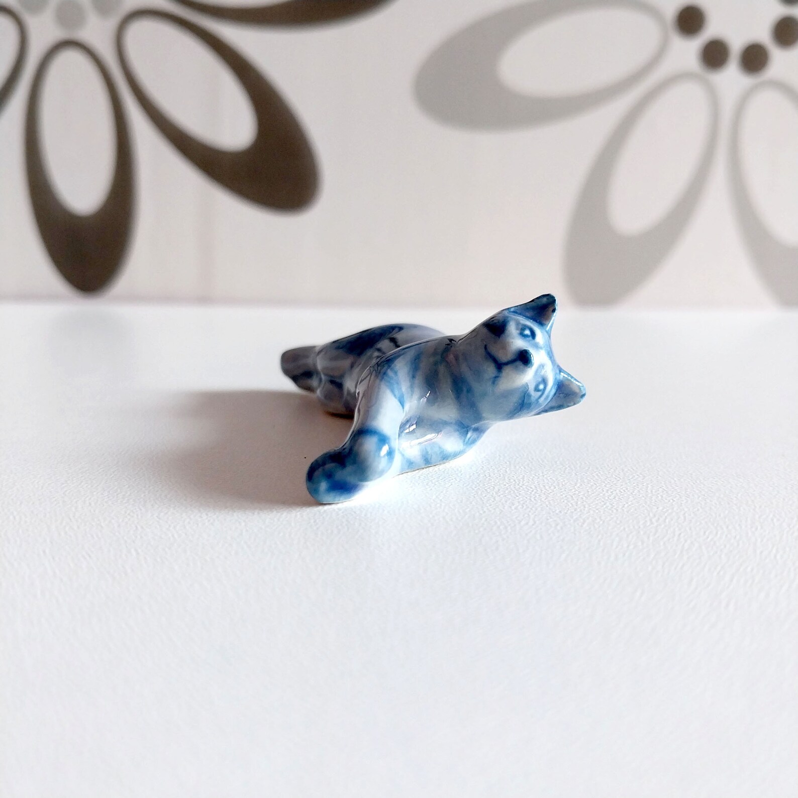 Adopt a Little Friends Small Ceramic Cat Figurines, Miniature Animal ...