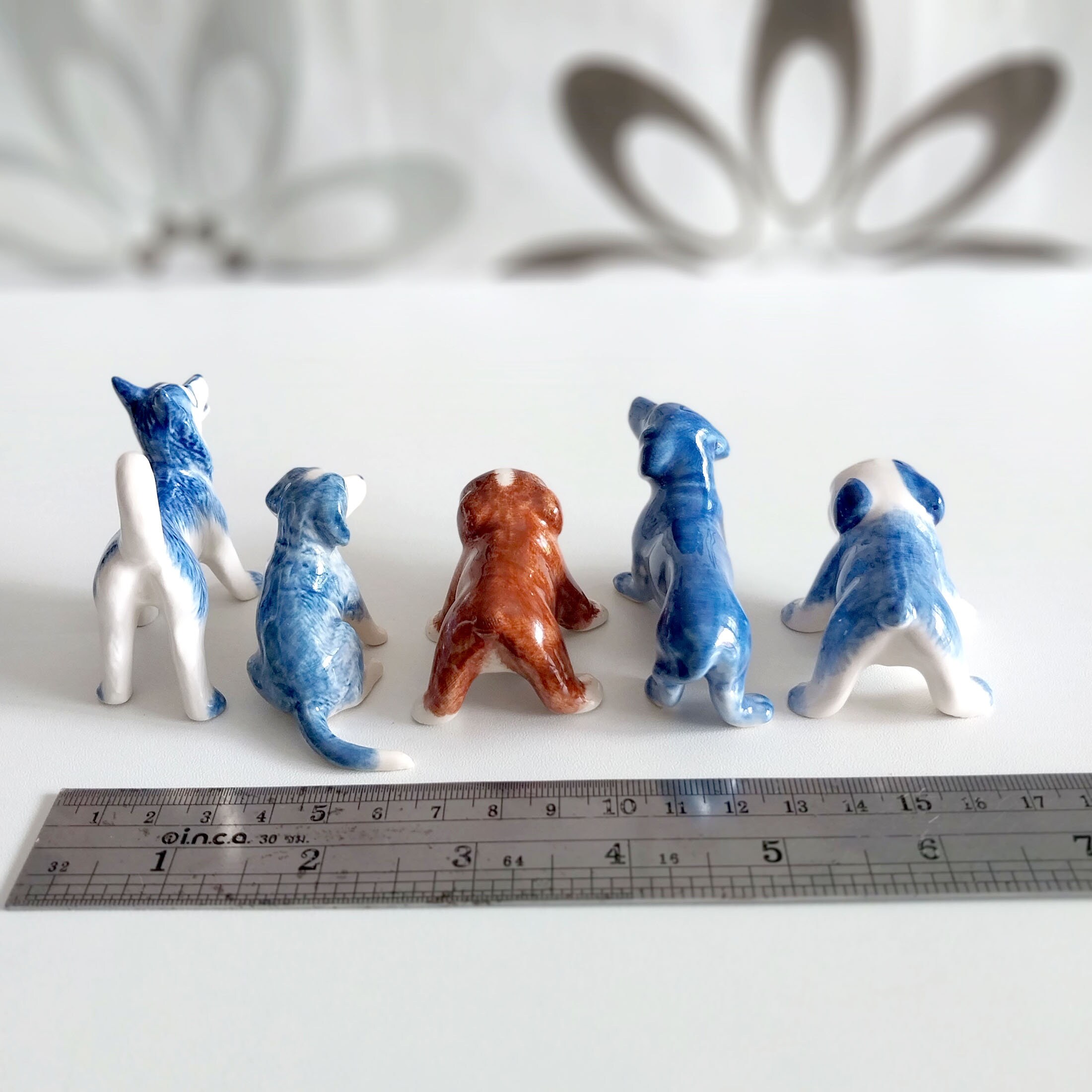 Adopt a Little Friends Small Ceramic Dog Figurines, Miniature Animal ...