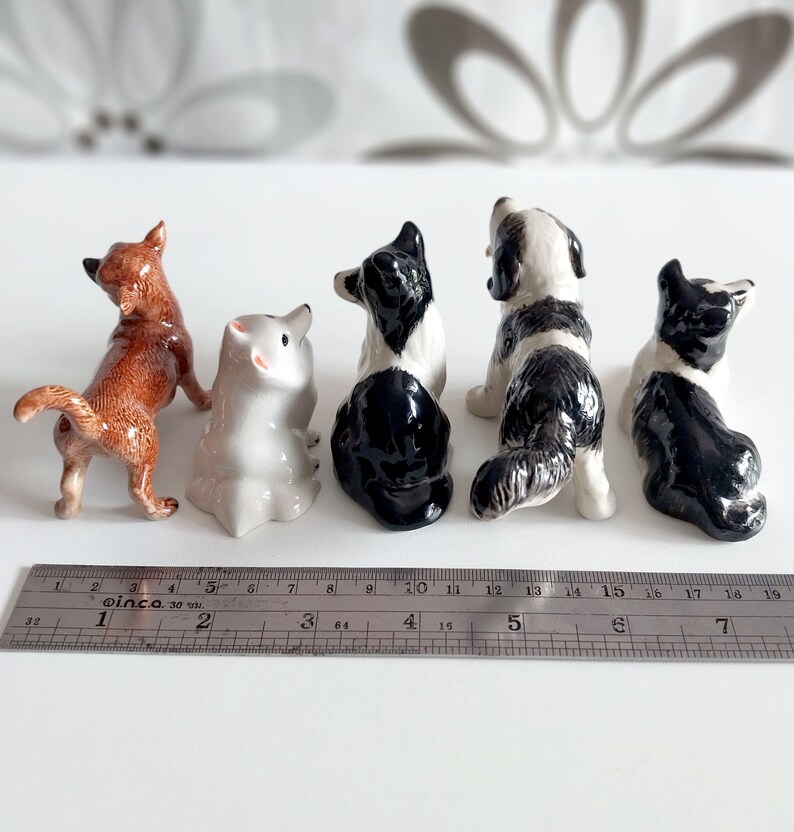 Adopt a Little Friends Small Ceramic Dog Figurines, Miniature Animal ...