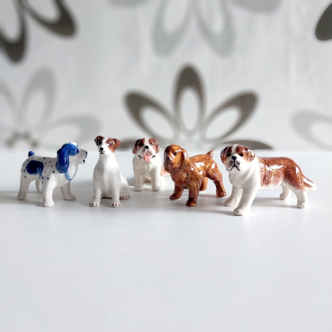 Adopt a Little Friends Miniature Dog Ceramic Figurines, Tiny Animal ...